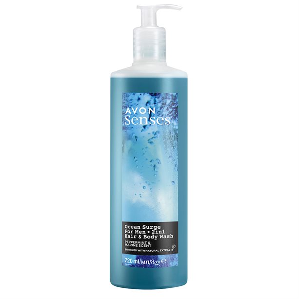 Senses Ocean Surge Hair & Body Wash 720ml - Avon South Africa