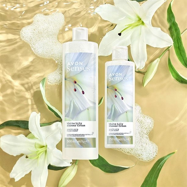 Senses White Lily Shower Cream 250ml - Avon South Africa