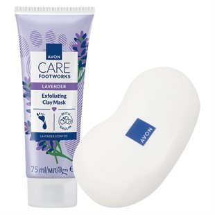 Avon Care Footworks Lavender Exfoliating Clay Mask & 3-in-1 Pedicure Tool